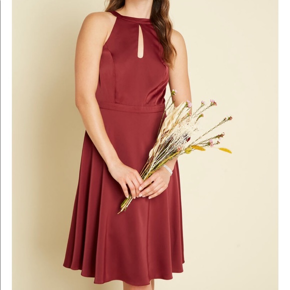 Modcloth | Dresses | Satin Halter Dress | Poshmark